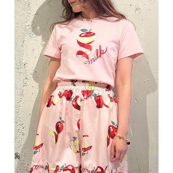 ZOZO問い合わせ番号:105505670ショップ:MILK，ミルクブランド:MILK，ミルク商品名:Apple Talk Tシャツカテゴリ:トップス>Tシャツ/カットソーブランド品番:10262208素材:綿100%原産国:中国カラ...