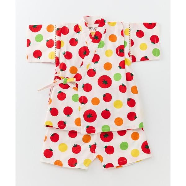 ZOZO問い合わせ番号:105506927ショップ:ROBE FAMILLE，ローブファミーユブランド:くろわっさんすべべ，クロワッサンスベベ商品名:キッズ 甚平 日本製生地 綿100％ ベビー 和柄 夏祭り 花火大会カテゴリ:水着/着物・...