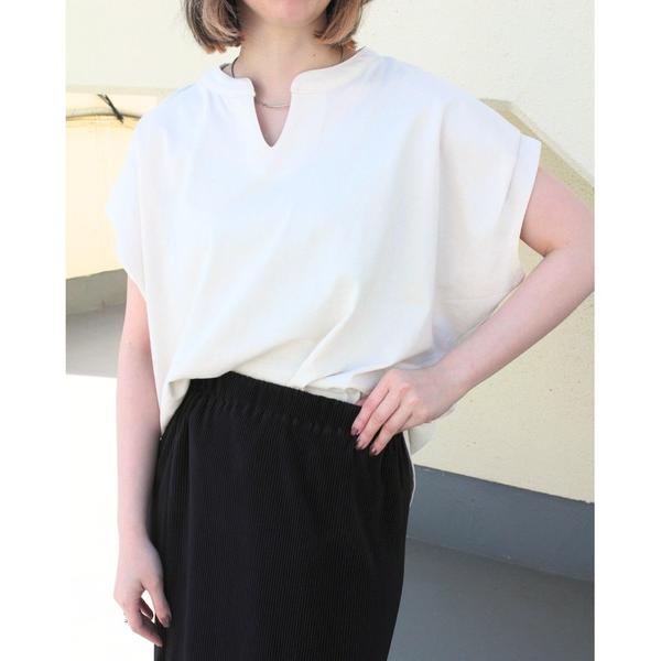 ZOZO問い合わせ番号:105507690ショップ:Bonjour Sagan，ボンジュールサガンブランド:amini，アミニ，Bonjour Sagan，ボンジュールサガン商品名:キーネックフレンチスリーブカットソーカテゴリ:トップス&g...