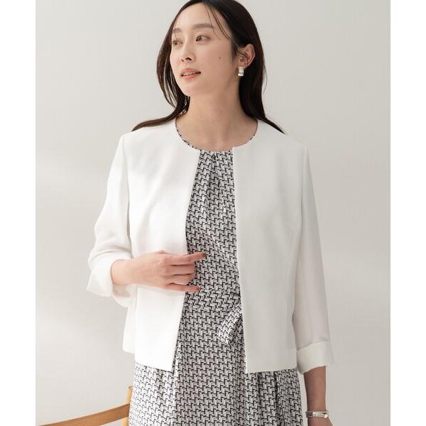 ZOZO問い合わせ番号:105507924ショップ:UNTITLED，アンタイトルブランド:UNTITLED，アンタイトル商品名:【洗える/短ジャケ】ミニマルシルエットジャケットカテゴリ:ジャケット/アウター>ノーカラージャケットブラ...