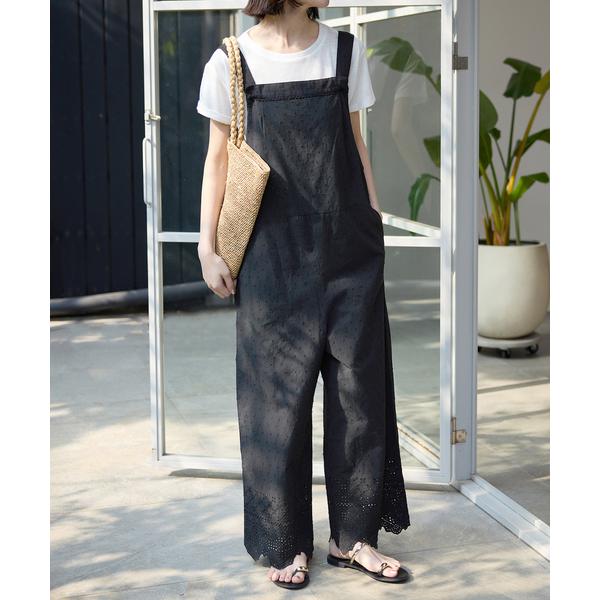 ZOZO問い合わせ番号:105509228ショップ:IENA，イエナブランド:SLOBE IENA，スローブイエナ商品名:エンブロイダリーレースサロペットカテゴリ:オールインワン・サロペット>サロペット/オーバーオールブランド品番:2...