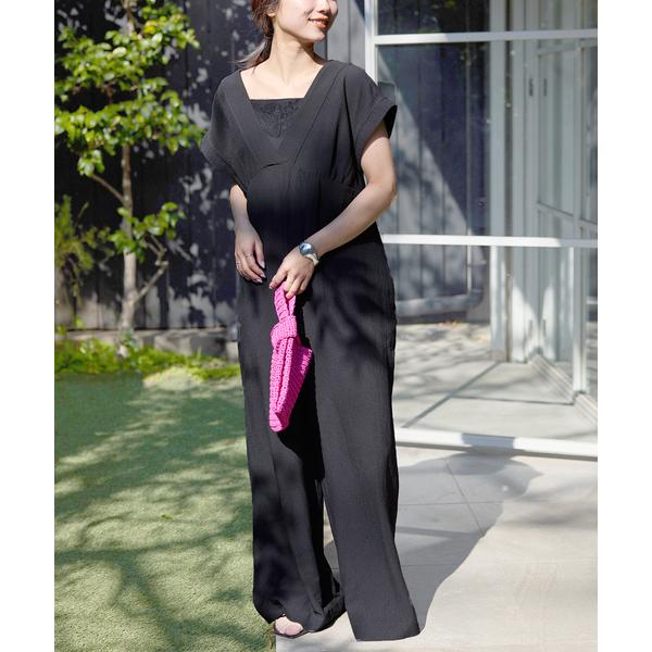 ZOZO問い合わせ番号:105509230ショップ:IENA，イエナブランド:SLOBE IENA，スローブイエナ商品名:シュリンクPEデザインオールインワンカテゴリ:オールインワン・サロペット>つなぎ/オールインワンブランド品番:2...