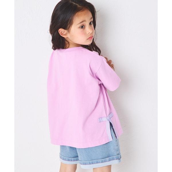 ZOZO問い合わせ番号:105545857ショップ:pairmanon，ペアマノンブランド:pairmanon，ペアマノン，coucou manon，ククゥ マノン商品名:【綿100%】ガールズ リボンスリット 半袖Tシャツカテゴリ:トップ...