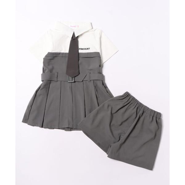 ZOZO問い合わせ番号:105546629ショップ:BABYDOLL，ベビードールブランド:PINKHUNT，ピンクハント商品名:PINKHUNT ネクタイ付きチュニックセットアップ 1452Kカテゴリ:トップス>アンサンブルブランド...
