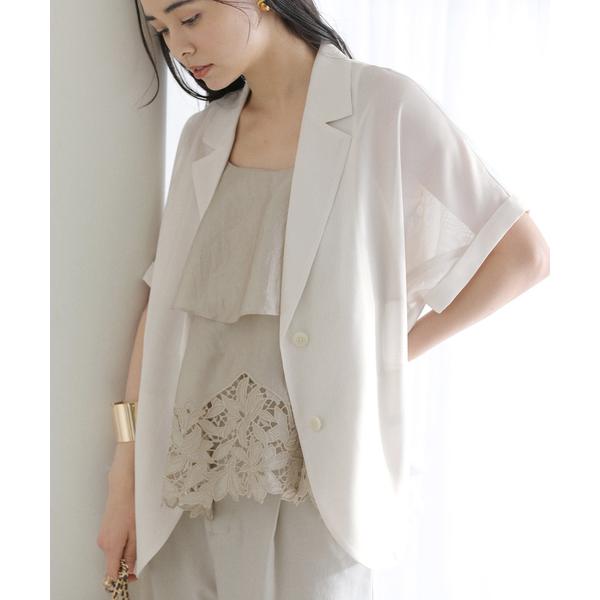 ZOZO問い合わせ番号:105547069ショップ:La TOTALITE，ラ トータリテブランド:La TOTALITE，ラトータリテ商品名:【洗える】シアーカラミハーフスリーブジャケットカテゴリ:ジャケット/アウター>その他アウタ...