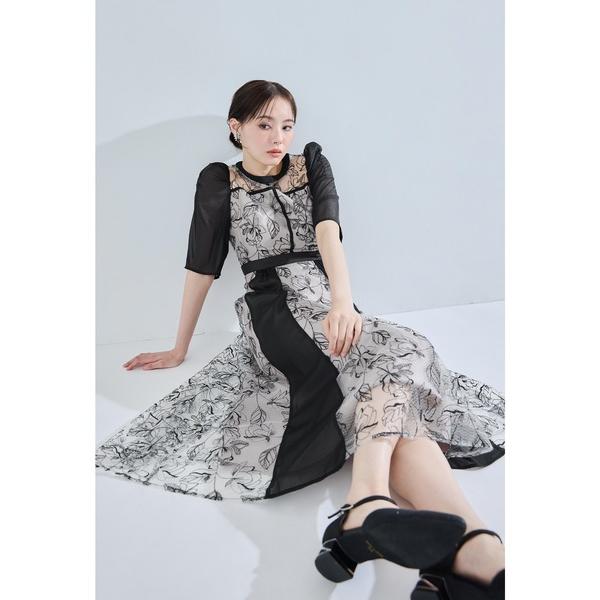 ZOZO問い合わせ番号:105547228ショップ:bflat，ビーフラットブランド:niana，ニアナ商品名:スイッチングパターンドレス パーティードレス オケージョンドレス 結婚式 二次会 同窓会 成人式 お呼ばれワンピースカテゴリ:ワ...