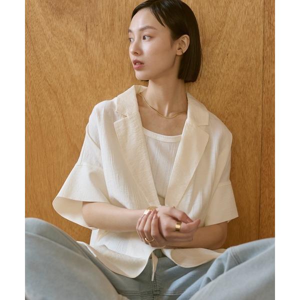 ZOZO問い合わせ番号:105547536ショップ:hunch，ハンチブランド:hunch，ハンチ商品名:【WEB限定/別注】ワッシャーサテン 半袖シャツジャケットカテゴリ:ジャケット/アウター>テーラードジャケットブランド品番:WG...