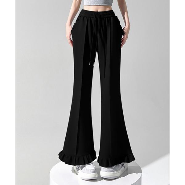 ZOZO問い合わせ番号:105547958ショップ:DOUBLE STEAL，ダブルスティールブランド:LUCPY，ラクピー，＆soiree，アンドソワレ商品名:フリルヘムワイドスウェットパンツカテゴリ:パンツ>スウェットパンツブラン...