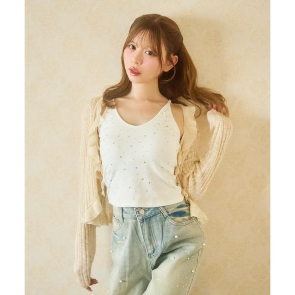 『タイムセール実施中』ZOZO問い合わせ番号:105548674ショップ:Auntie Rosa，アンティローザブランド:TITTY&amp;CO.，ティティーアンドコー商品名:フリルショートカーディガンカテゴリ:トップス>カーディガ...