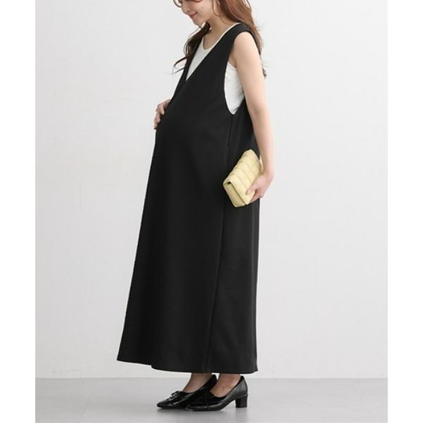 『タイムセール実施中』ZOZO問い合わせ番号:105549107ショップ:nissen，ニッセンブランド:QUNTSTYLE，キュントスタイル商品名:マタニティウェア　カットソーポンチVネックジャンパースカートカテゴリ:ママ＆ベビー>...