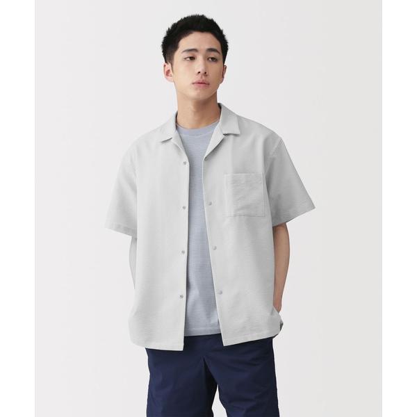ZOZO問い合わせ番号:105549155ショップ:無印良品，ムジルシリョウヒンブランド:無印良品，ムジルシリョウヒン商品名:紳士　風を通すストレッチサッカーオープンカラー半袖シャツカテゴリ:トップス>シャツ/ブラウスブランド品番:4...
