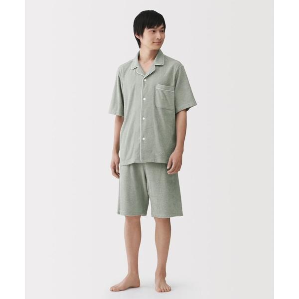 ZOZO問い合わせ番号:105549188ショップ:無印良品，ムジルシリョウヒンブランド:無印良品，ムジルシリョウヒン商品名:紳士　着るタオル　両面パイル　半袖パジャマカテゴリ:ルームウェア>ルームウェア/パジャマブランド品番:454...