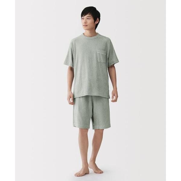 ZOZO問い合わせ番号:105549191ショップ:無印良品，ムジルシリョウヒンブランド:無印良品，ムジルシリョウヒン商品名:紳士　着るタオル　両面パイル　半袖ルームウェアセットカテゴリ:ルームウェア>ルームウェア/パジャマブランド品...