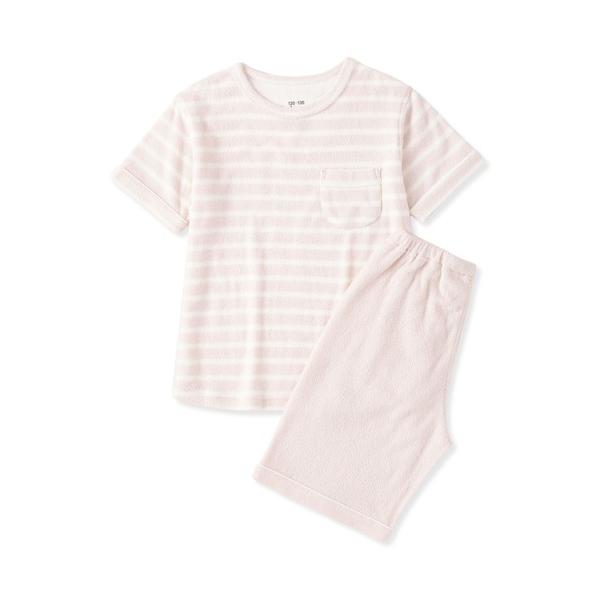 ZOZO問い合わせ番号:105549196ショップ:無印良品，ムジルシリョウヒンブランド:無印良品，ムジルシリョウヒン商品名:キッズ　着るタオル　両面パイル　半袖ルームウェアセットカテゴリ:ルームウェア>ルームウェア/パジャマブランド...