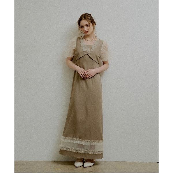 ZOZO問い合わせ番号:105549513ショップ:Dorry Doll，ドリードールブランド:LE'RURE，リルアー商品名:Flower tulle frill line dressカテゴリ:ワンピース/ドレス>ドレスブランド品番...