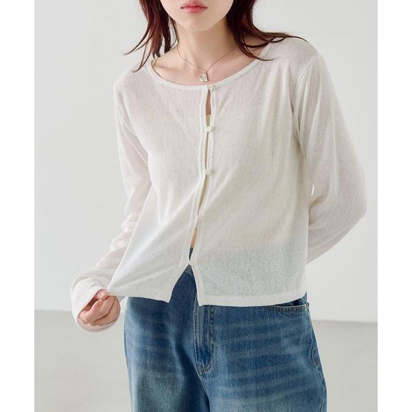 ZOZO問い合わせ番号:105550182ショップ:Kastane，カスタネブランド:Kastane，カスタネ商品名:【4色展開/前後2WAY】ラインストーンシアーカットソーカテゴリ:トップス>カーディガン/ボレロブランド品番:KAZ...