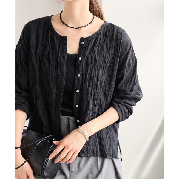 ZOZO問い合わせ番号:105550923ショップ:Spick &amp; Span，スピック アンド スパンブランド:FRAMeWORK，フレームワーク商品名:LINENmixクレープクルーネックブラウスカテゴリ:トップス>シャツ/...