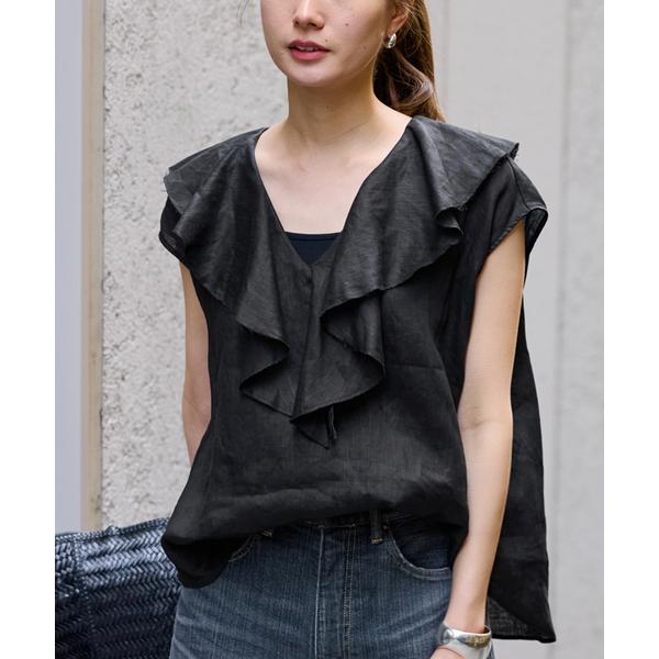 ZOZO問い合わせ番号:105550926ショップ:Spick &amp; Span，スピック アンド スパンブランド:FRAMeWORK，フレームワーク商品名:≪WEB限定 / 追加≫フレンチリネンフリルプルオーバーカテゴリ:トップス&g...