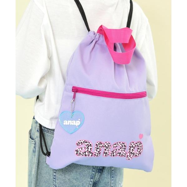 ZOZO問い合わせ番号:105586433ショップ:ANAP，アナップブランド:ANAP kids，アナップキッズ商品名:ヒョウ柄 ロゴ ナップサックカテゴリ:バッグ>バックパック/リュックブランド品番:429-3616素材:ポリエス...