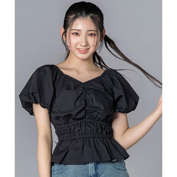 ZOZO問い合わせ番号:105586846ショップ:BEBE ONLINE STORE，ベベ オンラインストアブランド:ZIDDY，ジディ商品名:2WAYオフショルダーシャーリングトップスブラウス(130~160cm)カテゴリ:トップス&g...