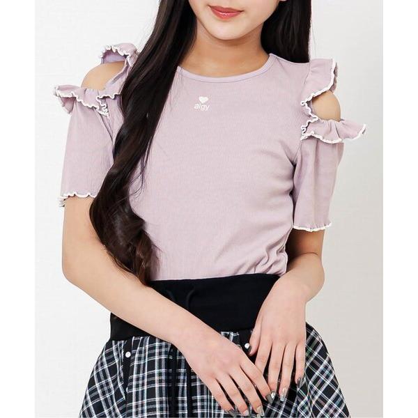 ZOZO問い合わせ番号:105586930ショップ:F.O.Online Store，エフオーオンラインストアブランド:algy，アルジー商品名:肩あきフリルリブTシャツカテゴリ:トップス>Tシャツ/カットソーブランド品番:G2079...