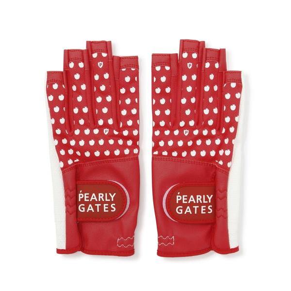 ZOZO問い合わせ番号:105587371ショップ:the HOUSE，ザハウスブランド:PEARLY GATES，パーリーゲイツ商品名:【PEARLY GATES】りんご柄メッシュネイルスルーグローブ (両手用) (LADIES)カテゴリ...