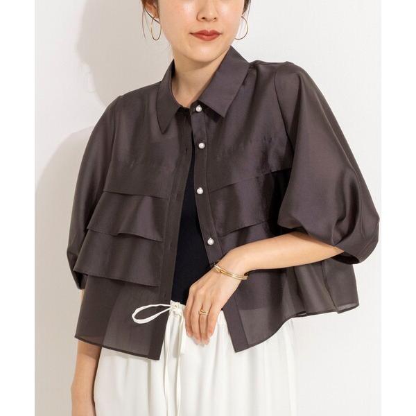 ZOZO問い合わせ番号:105587738ショップ:NOLLEY'S，ノーリーズブランド:NOLLEY'S，ノーリーズ商品名:シアーシルキーパール釦フリルブラウスカテゴリ:トップス>シャツ/ブラウスブランド品番:6-0035-5-01...