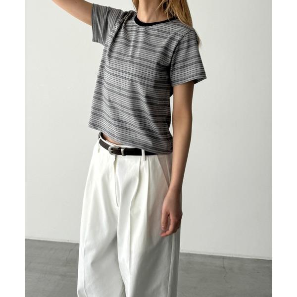ZOZO問い合わせ番号:105588080ショップ:CANAL JEAN，キャナルジーンブランド:CANAL JEAN，キャナルジーン，El mar，エルマール商品名:El mar　リンガーボーダーコンパクトTシャツカテゴリ:トップス&gt...