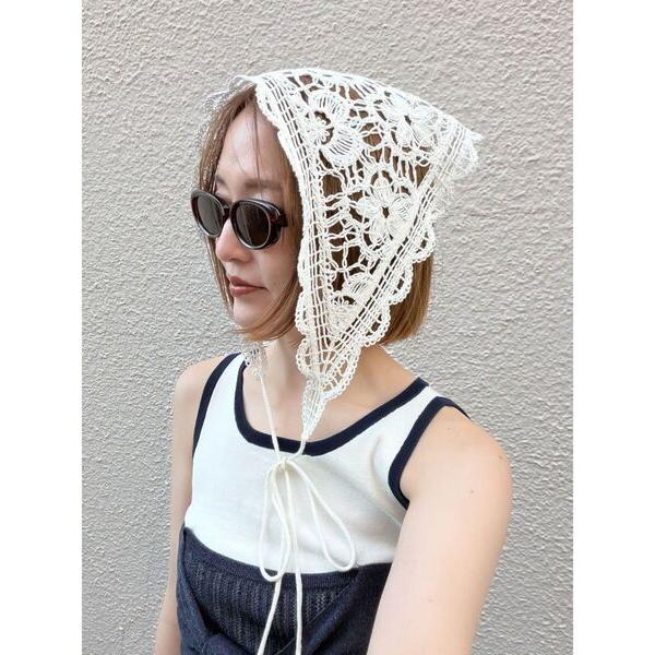 ZOZO問い合わせ番号:105588127ショップ:LAGUNAMOON，ラグナムーンブランド:LAGUNAMOON，ラグナムーン商品名:ニットレース刺繍スカーフカテゴリ:ヘアアクセサリー>その他ヘアアクセサリーブランド品番:0326...