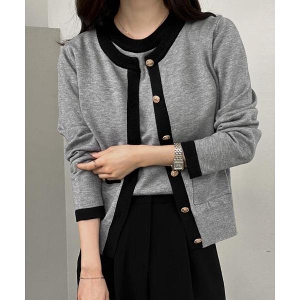 ZOZO問い合わせ番号:105588414ショップ:Doula Doula，ドゥーラドゥーラブランド:semplice，センプリチェ商品名:バイカラー ニットカーディガン セットカテゴリ:トップス>カーディガン/ボレロブランド品番:D...