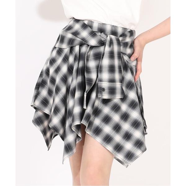 ZOZO問い合わせ番号:105589414ショップ:BABYDOLL，ベビードールブランド:PINKHUNT，ピンクハント商品名:PINKHUNT シャツ巻き風アシメトリースカート 1451Kカテゴリ:スカート>デニムスカートブランド...