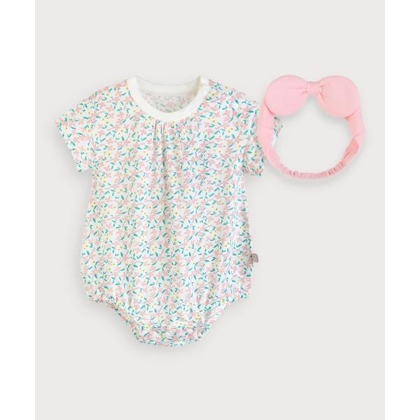 ※このアイテムは返品・交換対象外商品です。ZOZO問い合わせ番号:105589866ショップ:moimoln，モイモルンブランド:moimoln，モイモルン商品名:【2点セット】ビオフラワーメッシュ半袖ボディスーツ＆リボンヘアバンドカテゴリ...