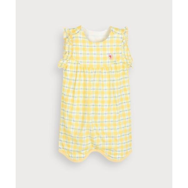 ※このアイテムは返品・交換対象外商品です。ZOZO問い合わせ番号:105589887ショップ:moimoln，モイモルンブランド:moimoln，モイモルン商品名:イエローチェックロングスリーパーカテゴリ:ママ＆ベビー>ベビーパジャマ...