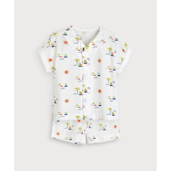 ZOZO問い合わせ番号:105589921ショップ:moimoln，モイモルンブランド:moimoln，モイモルン商品名:【セットアップ】アイランドメッシュ襟付き半袖トップス＆パンツカテゴリ:ジャケット/アウター>セットアップブランド...