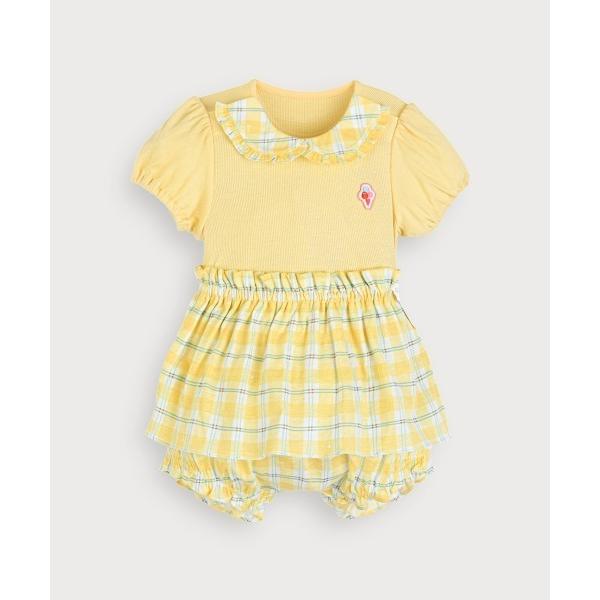 ZOZO問い合わせ番号:105589930ショップ:moimoln，モイモルンブランド:moimoln，モイモルン商品名:【ルームウェア】イエローチェック半袖トップス＆ブルマパンツカテゴリ:ルームウェア>ルームウェア/パジャマブランド...