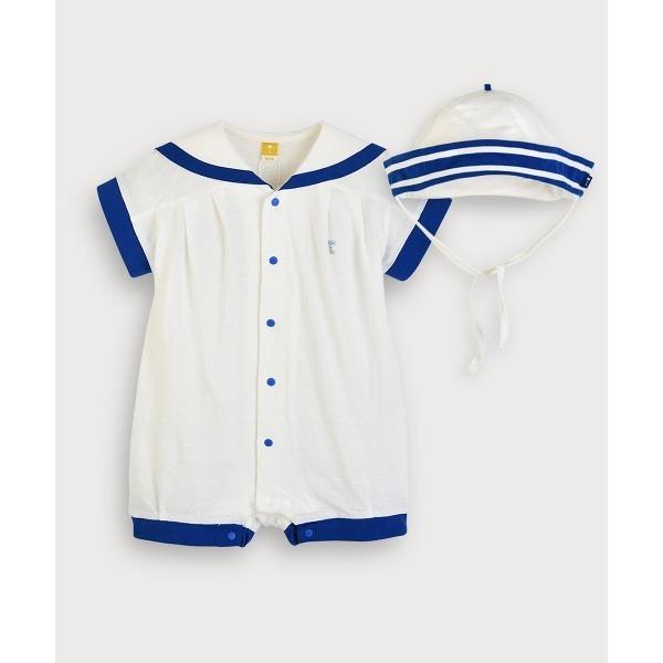 ※このアイテムは返品・交換対象外商品です。ZOZO問い合わせ番号:105589973ショップ:moimoln，モイモルンブランド:moimoln，モイモルン商品名:【2点セット】サマーマリン半袖カバーオール＆帽子カテゴリ:ママ＆ベビー&gt...