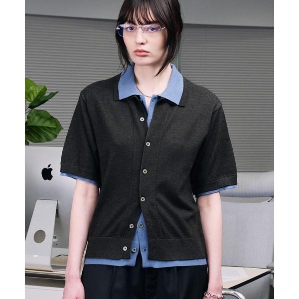 ZOZO問い合わせ番号:105590462ショップ:epnok，エプノックブランド:selle glant，セレグランテ商品名:LAYERED STYLE SUMMER KNIT SHIRT / レイヤードスタイルサマーニットシャツカテゴリ...