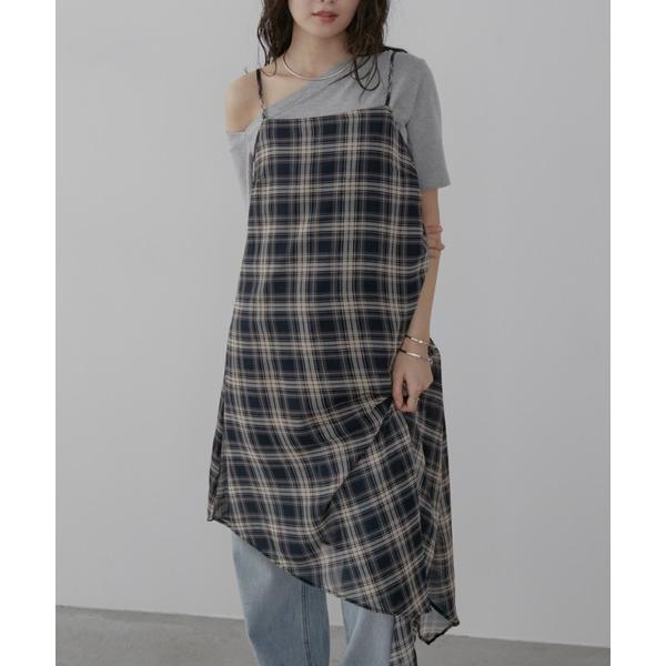 ZOZO問い合わせ番号:105597388ショップ:YARD PLUS/AUNT MARIE'S，ヤードプリュス/アントマリーズブランド:Aunt Marie's，アントマリーズ商品名:アシメシアーチェックキャミワンピースカテゴリ:ワンピー...