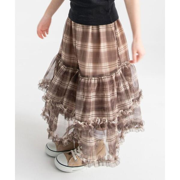 ZOZO問い合わせ番号:105627469ショップ:branshes，ブランシェスブランド:branshes，ブランシェス商品名:チェックチュールフリルティアードスカートカテゴリ:スカート>スカートブランド品番:12-6233-131...