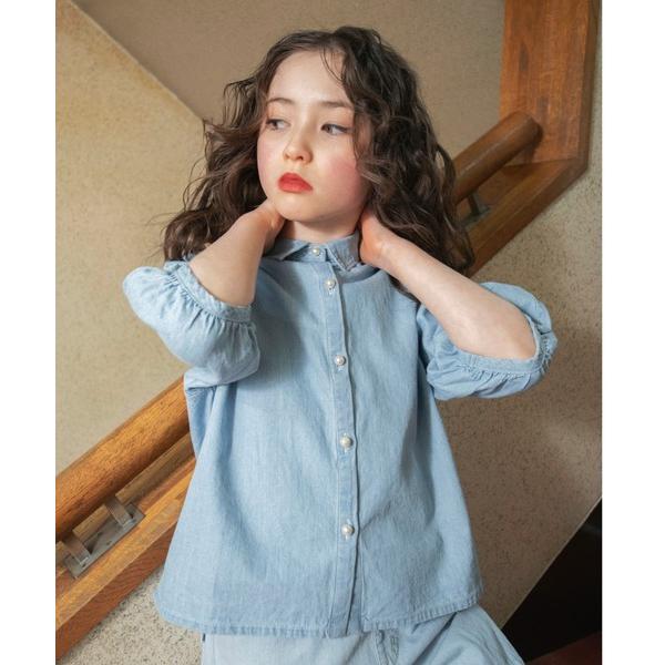 ZOZO問い合わせ番号:105627475ショップ:branshes，ブランシェスブランド:EDWIN，エドウィン，branshes，ブランシェス商品名:【Ou? by EDWIN】ショート丈デニムシャツカテゴリ:トップス>シャツ/ブ...