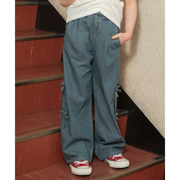 ZOZO問い合わせ番号:105627476ショップ:branshes，ブランシェスブランド:EDWIN，エドウィン，branshes，ブランシェス商品名:【Ou? by EDWIN】サイドリボンデニムパンツカテゴリ:パンツ>デニムパン...