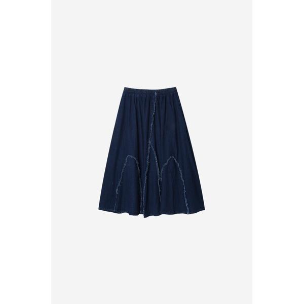 ZOZO問い合わせ番号:105628277ショップ:P L U M STORE，プラム ストアブランド:U:UME，ユーム商品名:Denim Frayed Flare Skirtカテゴリ:スカート>デニムスカートブランド品番:C220...