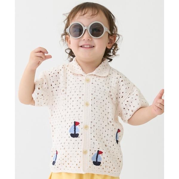 ZOZO問い合わせ番号:105663819ショップ:petit main，プティマインブランド:petit main，プティマイン商品名:クロシェ開衿シャツカテゴリ:トップス>シャツ/ブラウスブランド品番:9562213素材:綿60%...