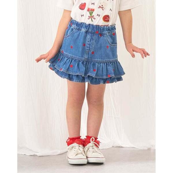 ZOZO問い合わせ番号:105663827ショップ:petit main，プティマインブランド:Lycee mine，リセマイン，petit main，プティマイン商品名:【ともデニ】アソート刺しゅう総柄スカパンカテゴリ:パンツ>その...