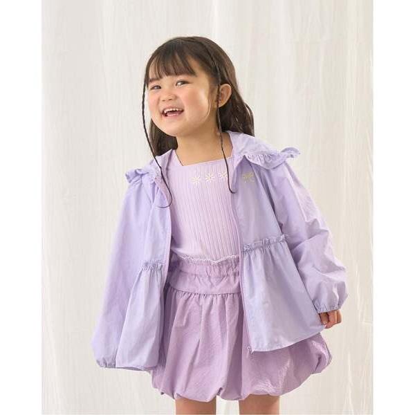 『タイムセール実施中』ZOZO問い合わせ番号:105663828ショップ:petit main，プティマインブランド:Lycee mine，リセマイン，petit main，プティマイン商品名:【UV加工】チュニック丈フリルシアージップパー...