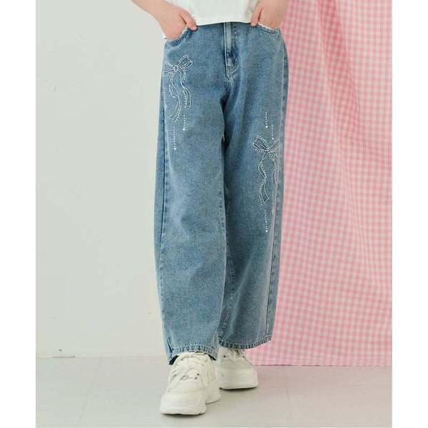 ZOZO問い合わせ番号:105663842ショップ:NARUMIYA ONLINE，ナルミヤ オンラインブランド:mezzo piano Junior，メゾピアノジュニア商品名:【接触冷感】デニムキラキラワイドパンツカテゴリ:パンツ>...