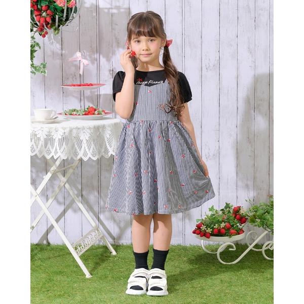 ZOZO問い合わせ番号:105663850ショップ:NARUMIYA ONLINE，ナルミヤ オンラインブランド:mezzo piano，メゾピアノ商品名:裾スカラップ半袖Tシャツ＆イチゴキャミワンピースセットカテゴリ:ワンピース/ドレス&...