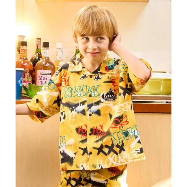 ZOZO問い合わせ番号:105663938ショップ:X-girl Stages，エックスガール ステージスブランド:XLARGE KIDS，エクストララージキッズ商品名:スプレーアート総柄半袖シャツカテゴリ:トップス>シャツ/ブラウス...
