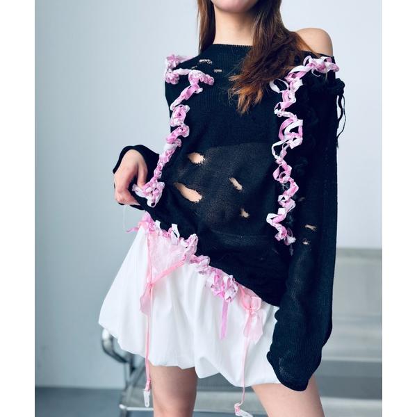 ZOZO問い合わせ番号:105664119ショップ:Auntie Rosa，アンティローザブランド:Y2K SYNAPSE FACTORY，ワイツーケー シナプスファクトリー商品名:【SYNOVA】リメイクライトニットカテゴリ:トップス&g...