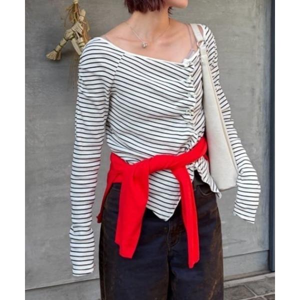 ZOZO問い合わせ番号:105701375ショップ:Kastane，カスタネブランド:Kastane，カスタネ商品名:【無地＆ボーダー】ギャザーテレコカーディガンカテゴリ:トップス>Tシャツ/カットソーブランド品番:KAZ106120...